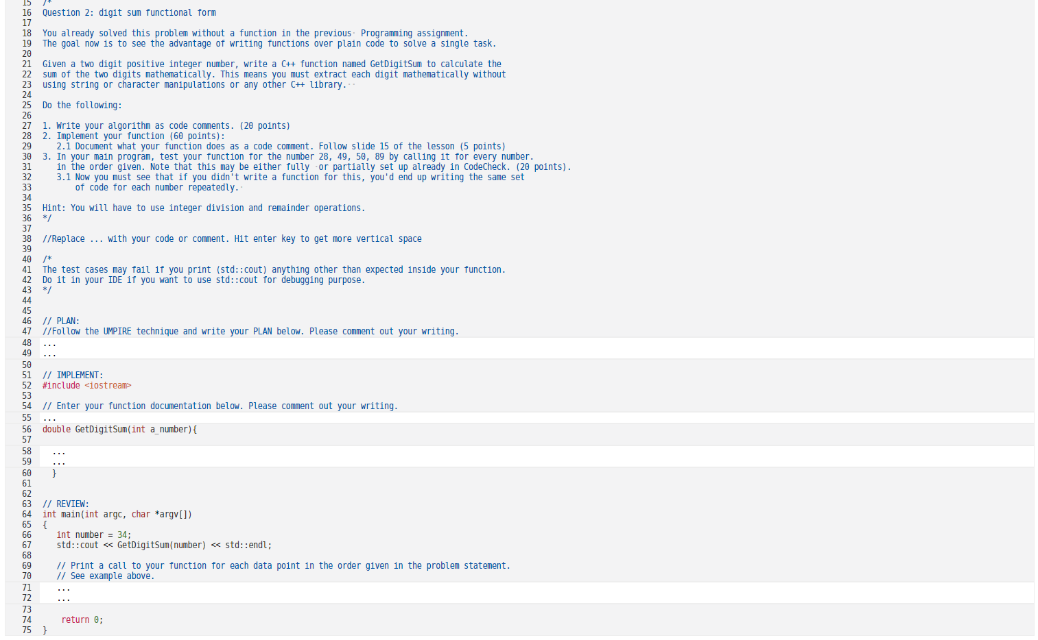 Solved Question 2: digit sum functional form You already | Chegg.com