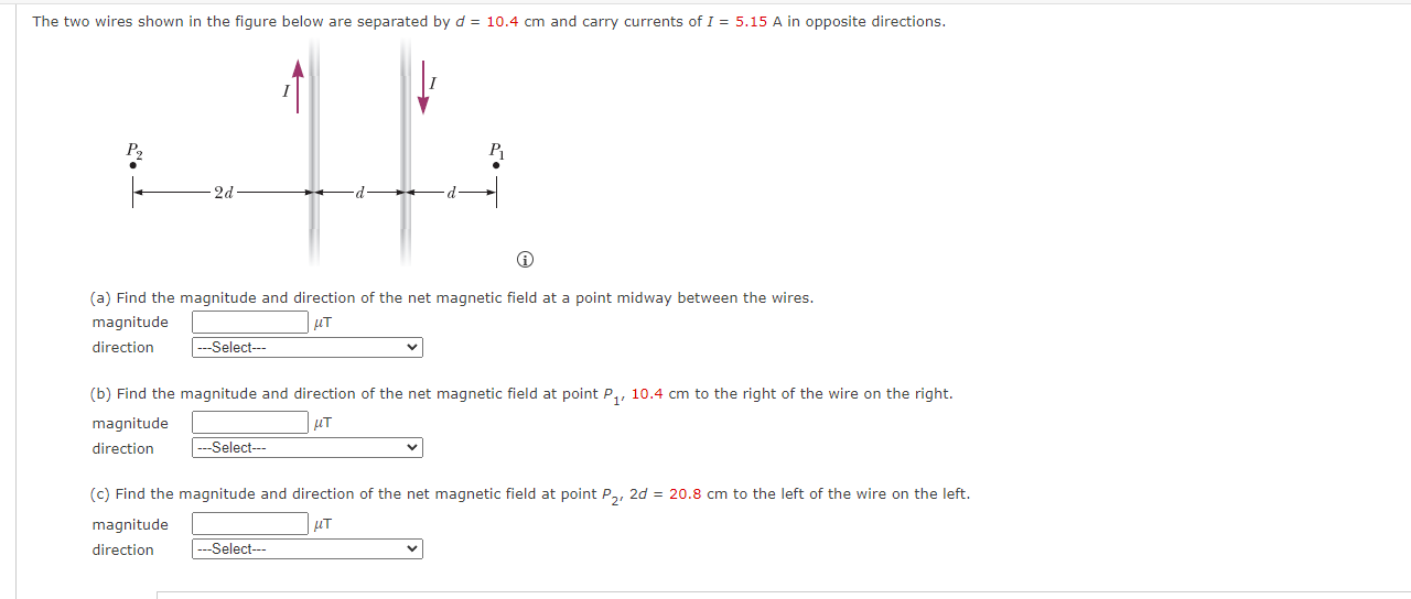 Solved vo wires shown in the figure below are separated by | Chegg.com