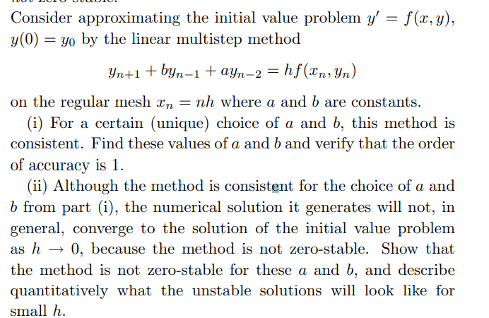 Consider approximating the initial value problem y' = | Chegg.com