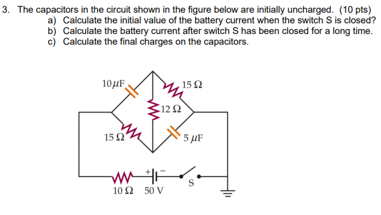 Solved 3. The capacitors in the circuit shown in the figure | Chegg.com