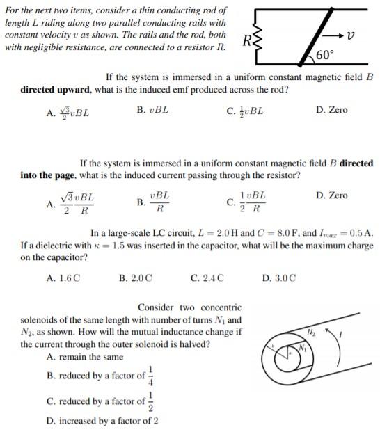 Solved For the next two items, consider a thin conducting | Chegg.com