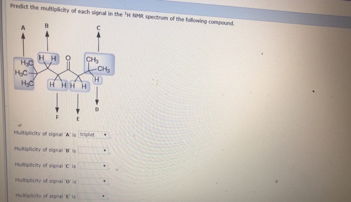 Solved Predict the multiplicity of each signal in the H NMR | Chegg.com