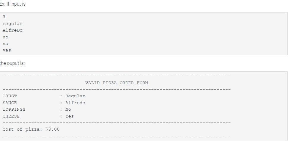 Solved 6.21 LAB: Pizza Order Form A local pizza shop is | Chegg.com