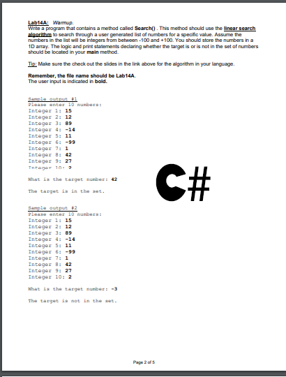 Solved C Please Lab14a Warmup Write A Program That 