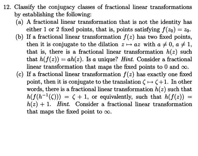 12. Classify the conjugacy classes of fractional | Chegg.com