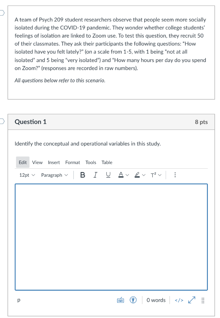 Solved A team of Psych 209 student researchers observe that | Chegg.com