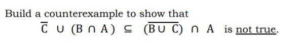 Solved Build a counterexample to show that ĈU (BNA) S (BU C) | Chegg.com