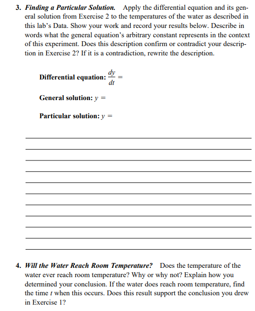Solved LAB NEWTON'S LAW OF COOLING Exponential Decay ne | Chegg.com