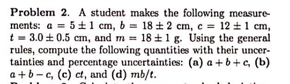 Solved Problem 2. A student makes the following measure | Chegg.com