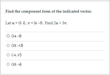 Solved Find the component form of the indicated vector, Let | Chegg.com