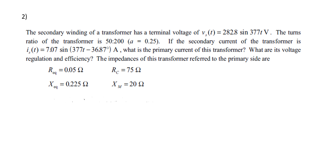 Solved The secondary winding of a transformer has a terminal | Chegg.com