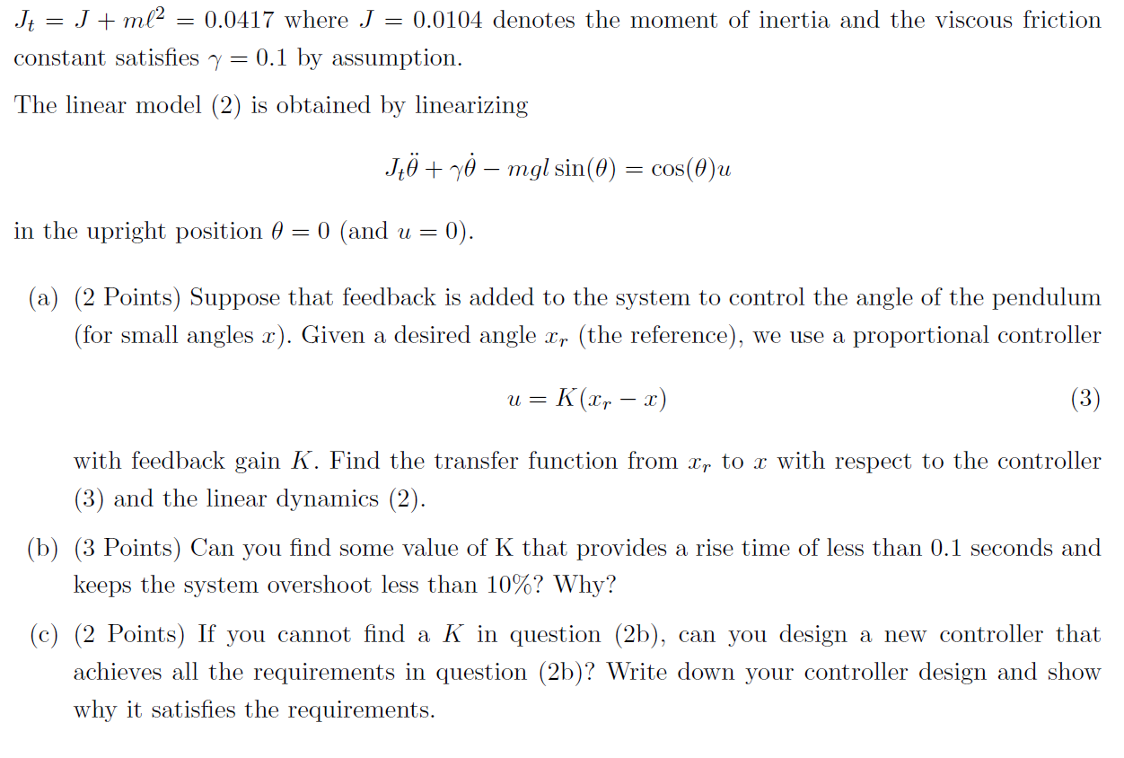 Solved 2. We consider the equations of motion of a | Chegg.com