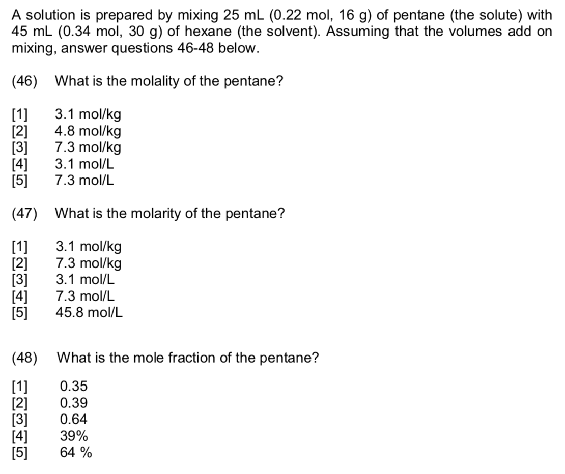Solved A solution is prepared by mixing 25 mL (0.22 mol, 16 | Chegg.com