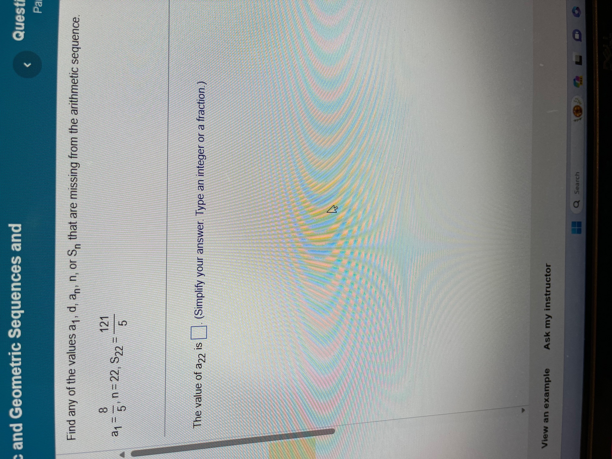 Solved Find any of the values a1,d,an,n, or Sn that are | Chegg.com