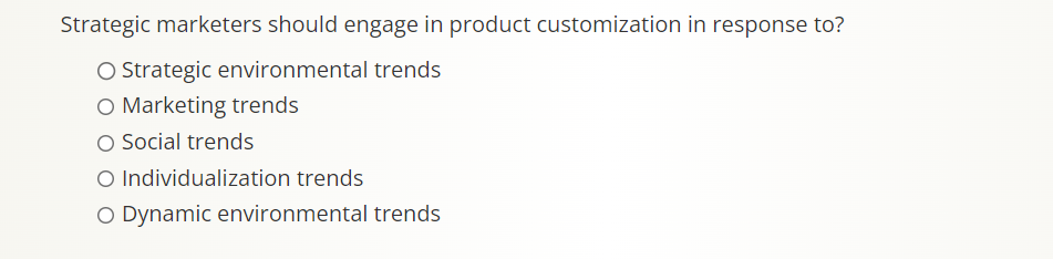 Solved Strategic marketers should engage in product | Chegg.com
