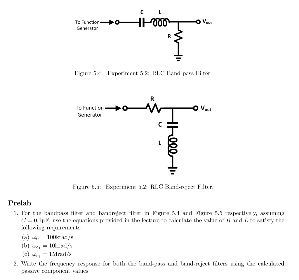 Solved C L O Vout To Function Generator R Figure 5.4: | Chegg.com