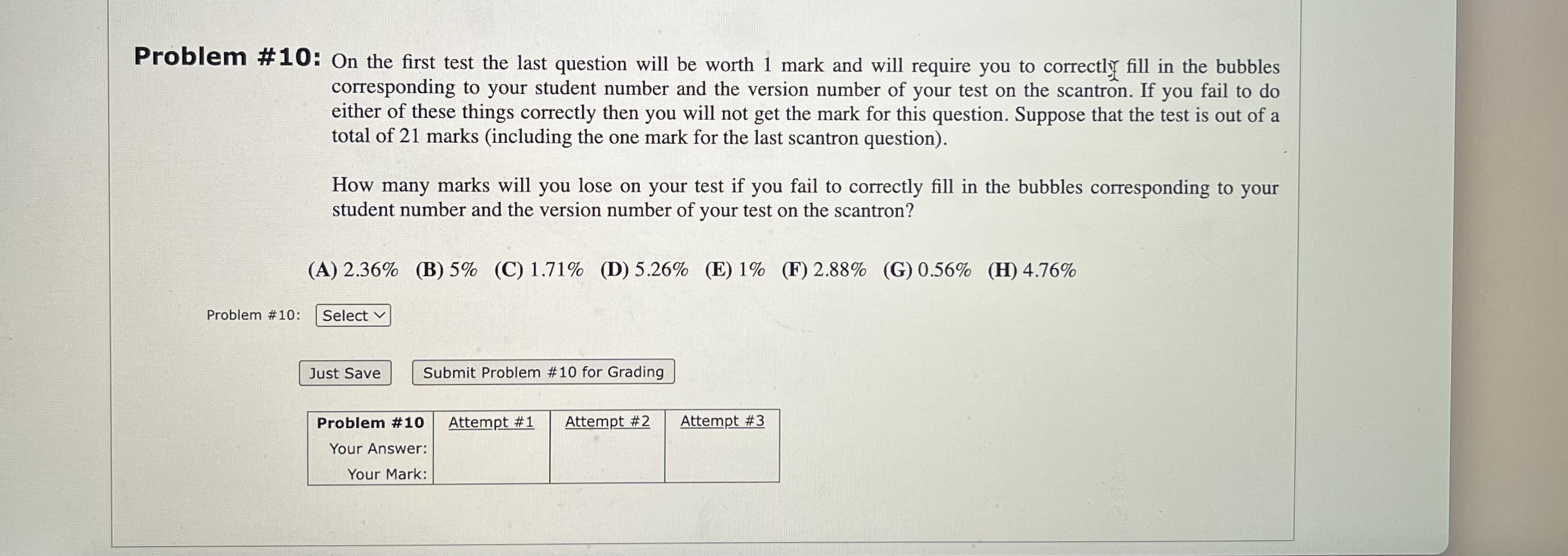 Solved Problem \#10: On the first test the last question | Chegg.com