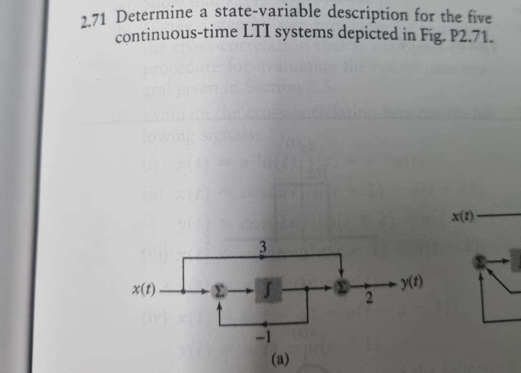 Solved 2.71 Determine a state-variable description for the | Chegg.com
