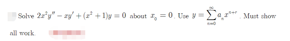 Solved Solve \\( 2 x^{2} y^{\\prime \\prime}-x | Chegg.com