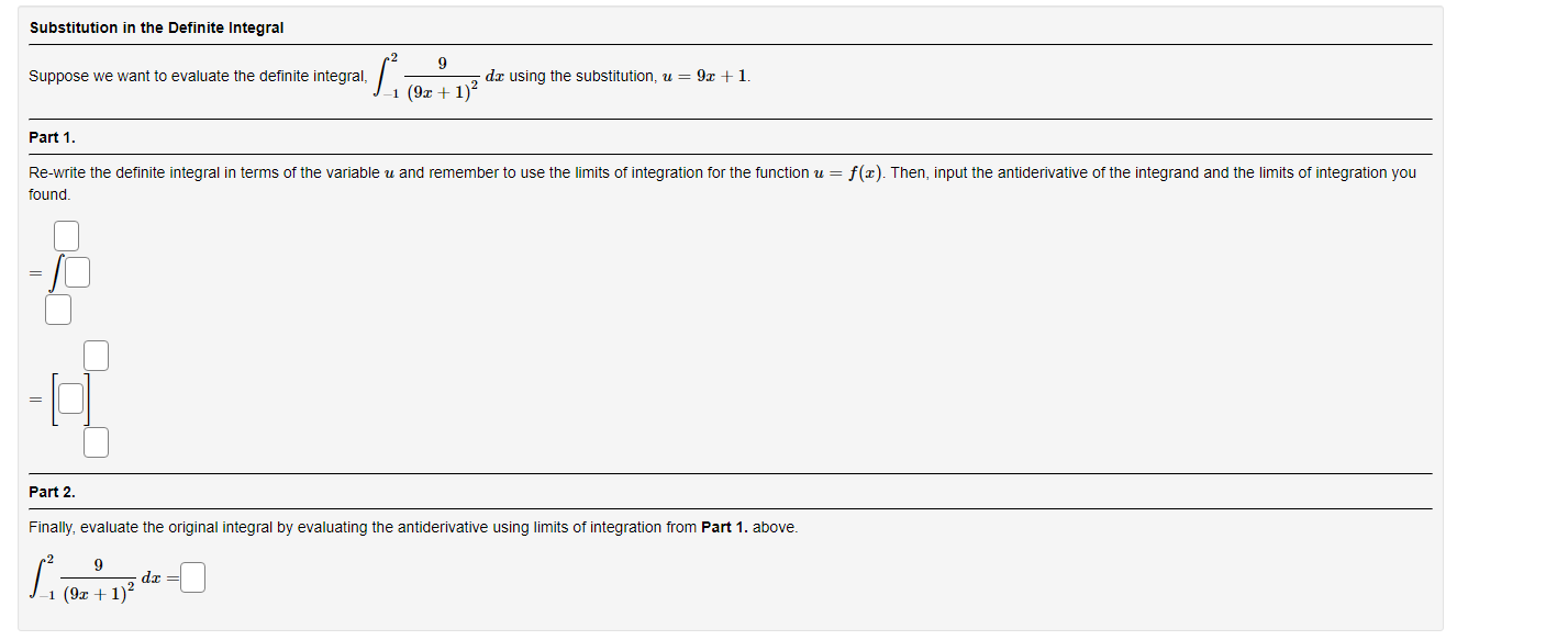 Solved Substitution in the Definite Integral Suppose we want | Chegg.com