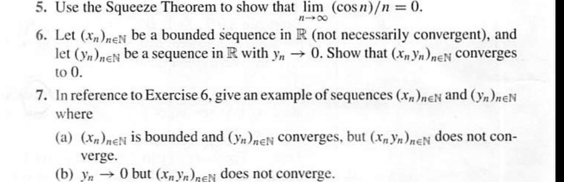 Solved n- 5. Use the Squeeze Theorem to show that lim (cos | Chegg.com