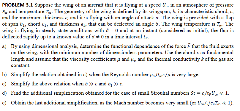PROBLEM 3.1 Suppose the wing of an aircraft that it | Chegg.com