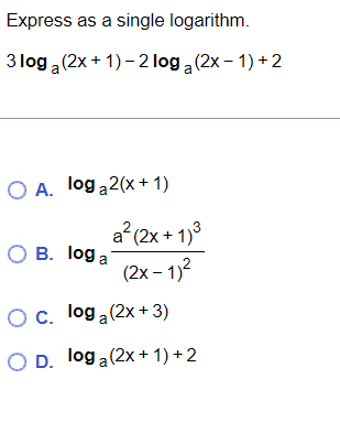 Solved Express as a single logarithm. | Chegg.com