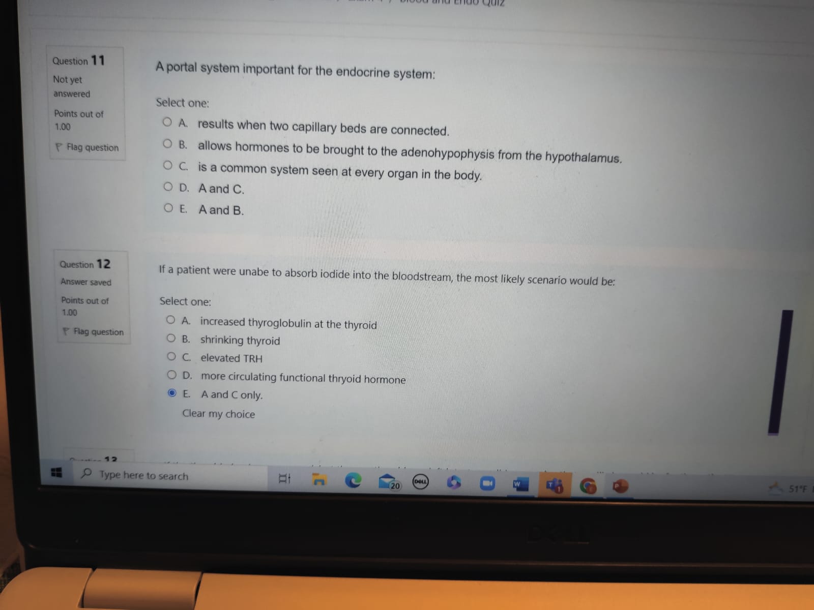 Solved A portal system important for the endocrine system: | Chegg.com