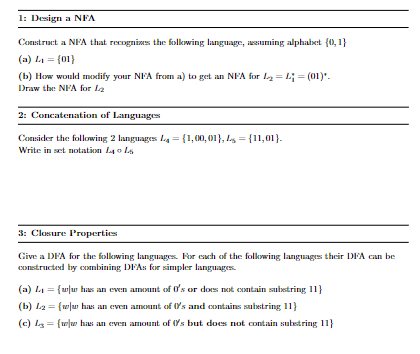 Solved Construct a NFA that recognims the folkwing language, | Chegg.com