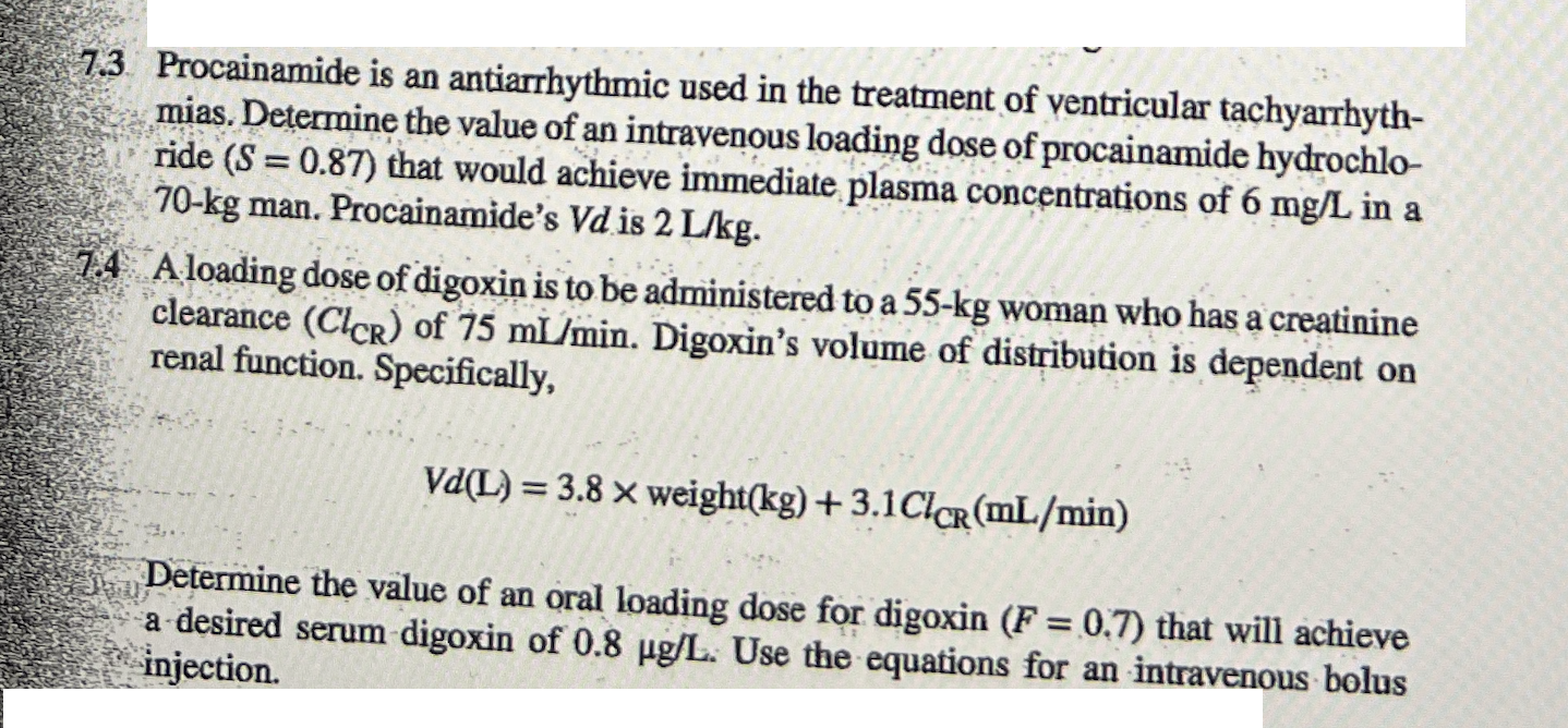 Solved Procainamide is an antiarrhythmic used in the | Chegg.com