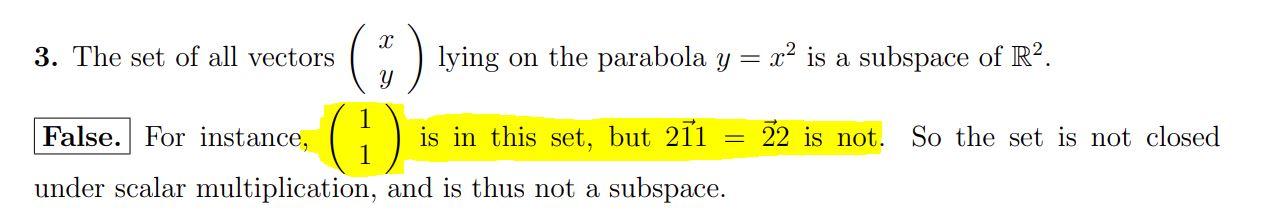 Solved 3. The set of all vectors (xy) lying on the parabola | Chegg.com