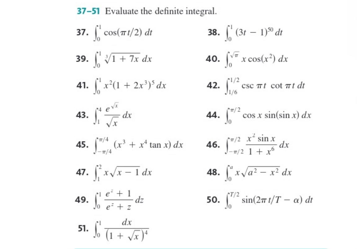 Solved 37-51 Evaluate the definite integral. 37. | Chegg.com