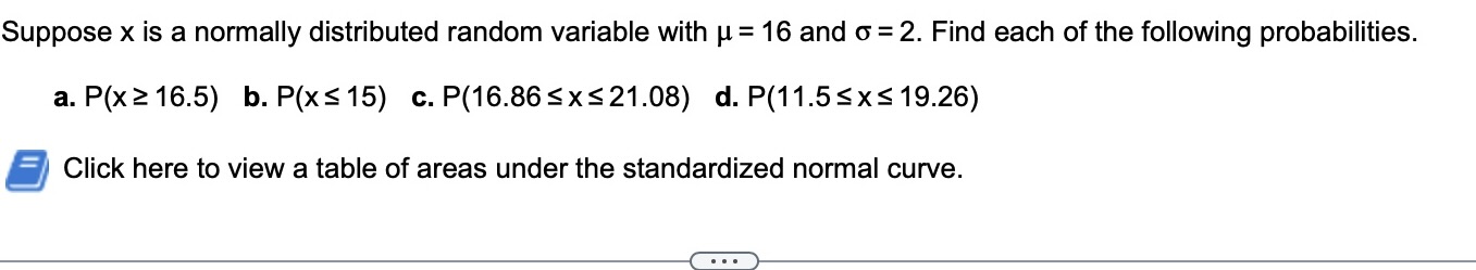 Solved Suppose x ﻿is a normally distributed random variable | Chegg.com