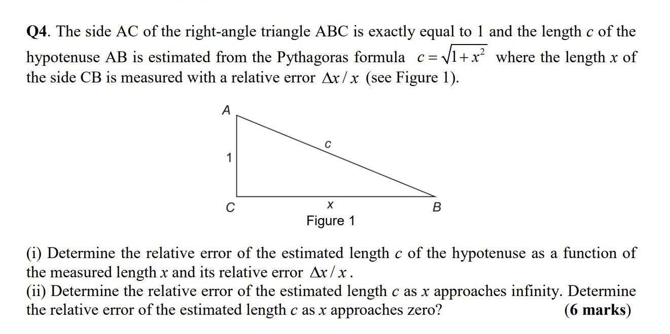 Solved Q4. The side AC of the right-angle triangle ABC is | Chegg.com