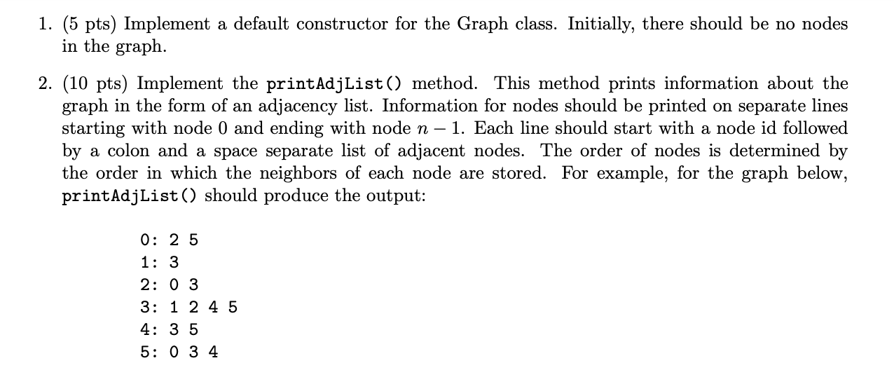 Solved 1. (5 pts) Implement a default constructor for the | Chegg.com