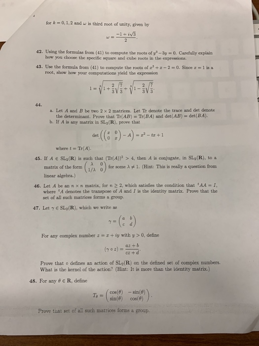 Solved for k = 0.1, 2 and w is third root of unity, given by | Chegg.com