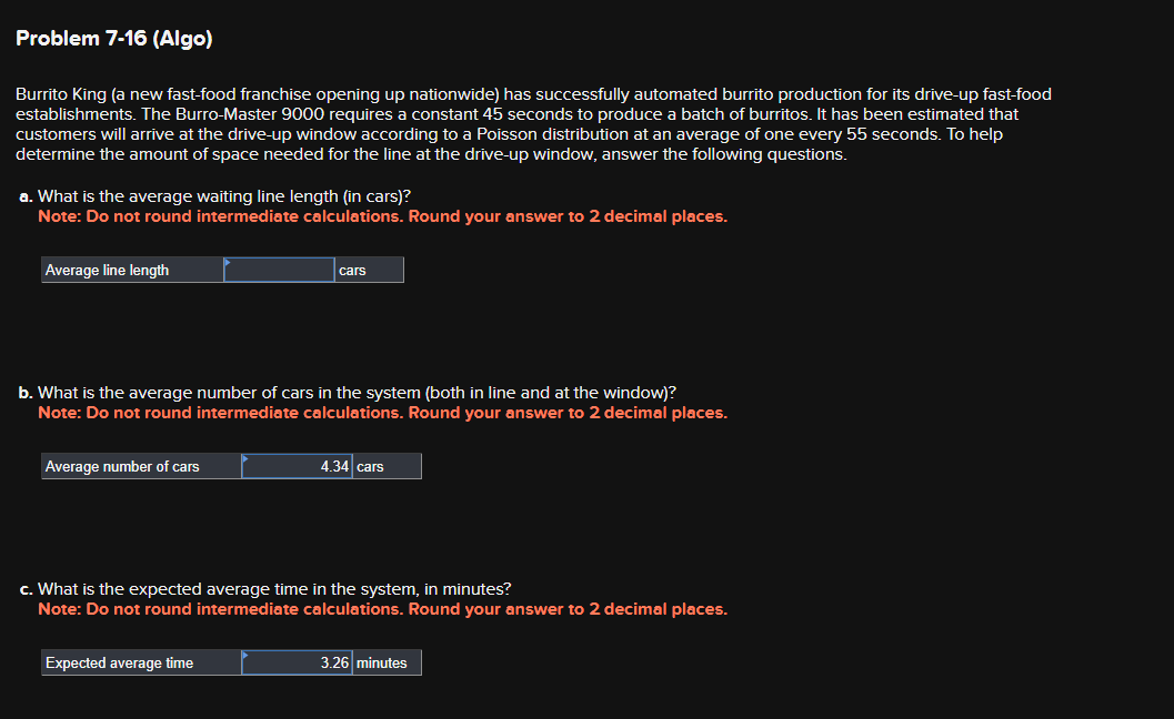 Solved Problem 7-16 (Algo)Burrito King (a new fast-food | Chegg.com