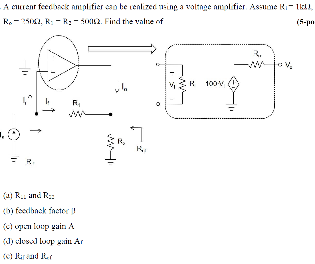 Solved A current feedback amplifier can be realized using a | Chegg.com