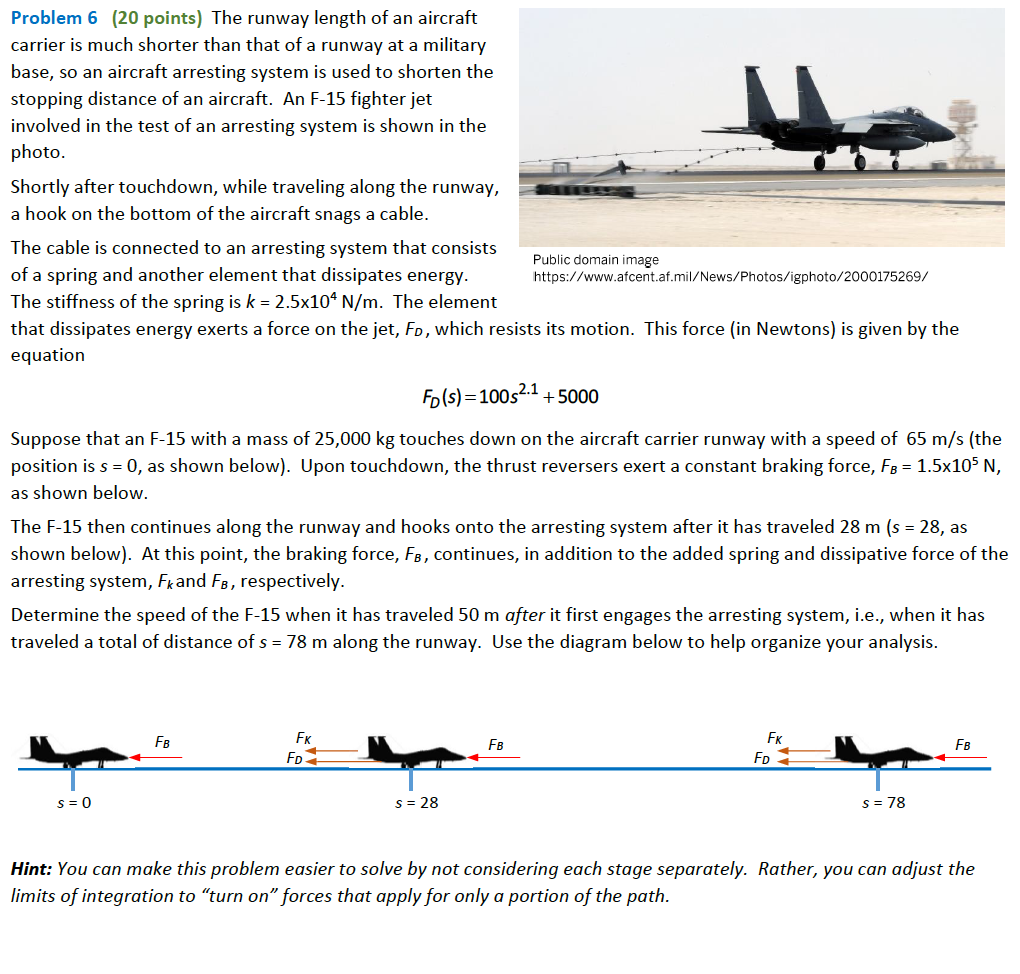 Solved Problem 6 (20 points) The runway length of an | Chegg.com