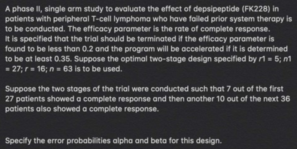 A phase II, single arm study to evaluate the effect | Chegg.com
