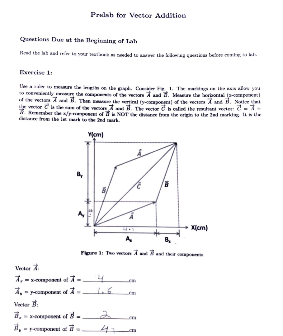 Solved Prelab for Vector Addition Questions Due at the | Chegg.com