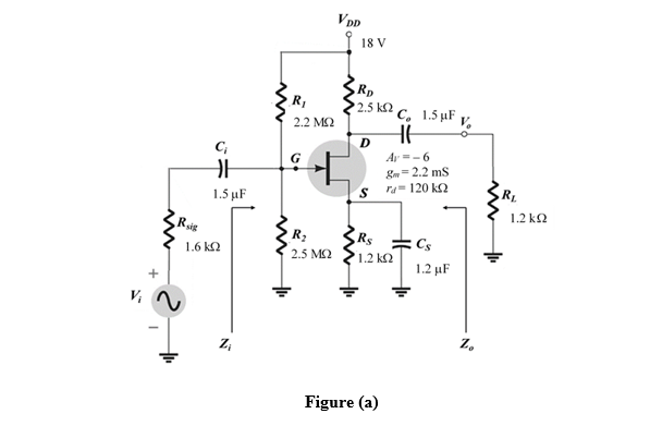 Solved (a) A common source JFET amplifier circuit is shown | Chegg.com