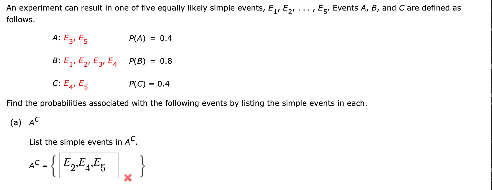 Solved An experiment can result in one of five equally | Chegg.com