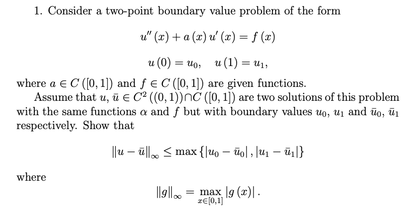 Solved 1. Consider a two-point boundary value problem of the | Chegg.com