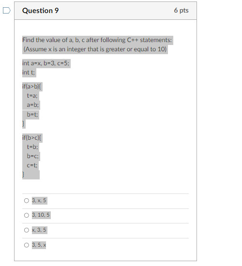 Solved Find the value of a,b,c after following C++ | Chegg.com
