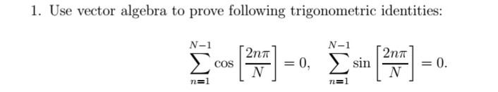 Solved 1. Use vector algebra to prove following | Chegg.com Solved 1. Use vector algebra to prove following | Chegg.com