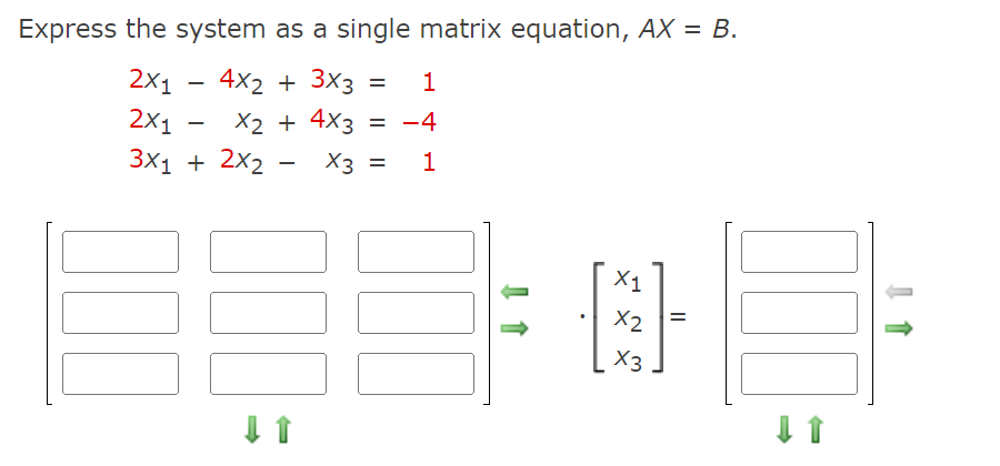Solved Express the system as a single matrix equation, AX = | Chegg.com