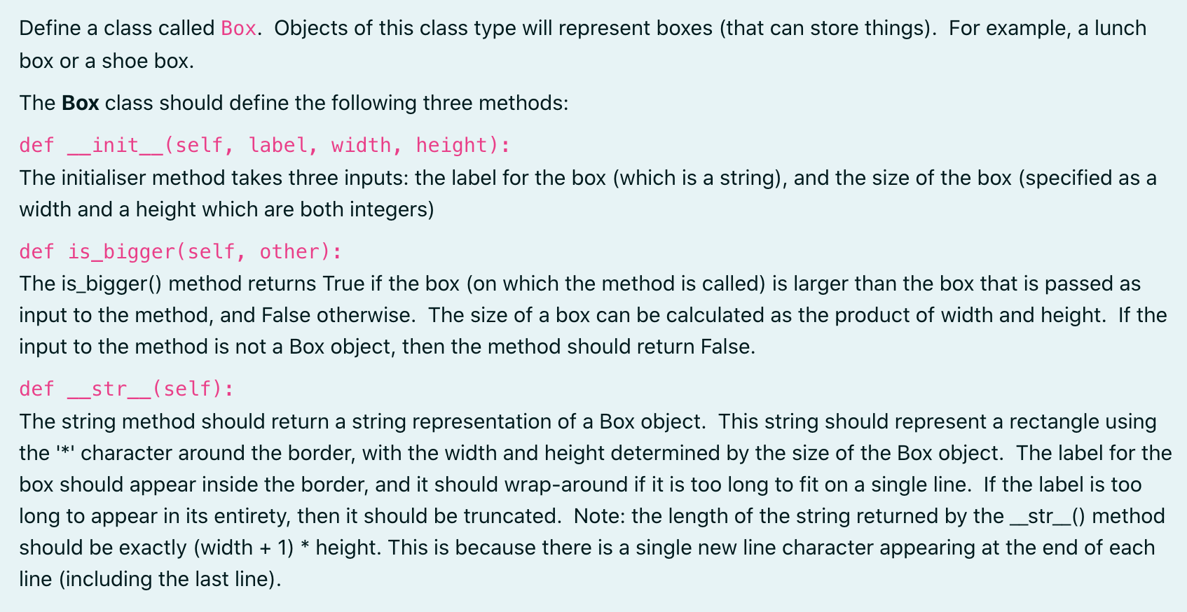 Solved Define a class called Box. Objects of this class type | Chegg.com