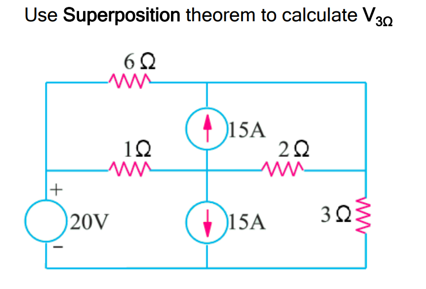 Solved Use Superposition theorem to calculate V3Ω | Chegg.com