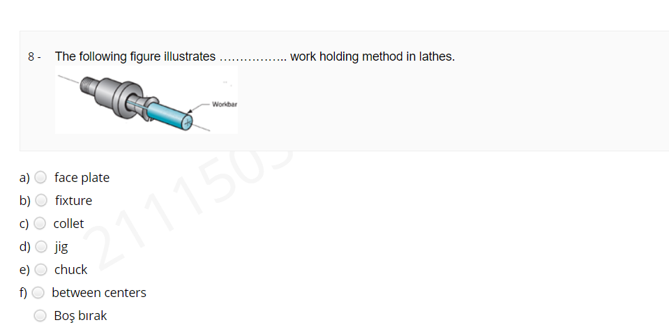 Solved The following figure illustrates work holding method | Chegg.com
